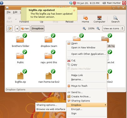Dropbox for Linux (64 bit) 1.4.0 - Online Storage